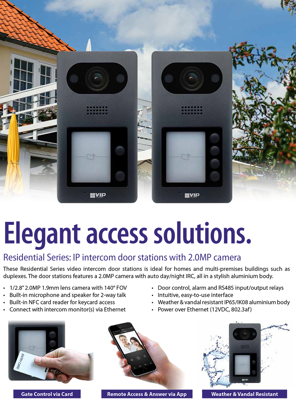 VIP Vision IP 2MP Residential POE Intercom Door Station (Aluminium) IP65&IK08 - Infotech ...